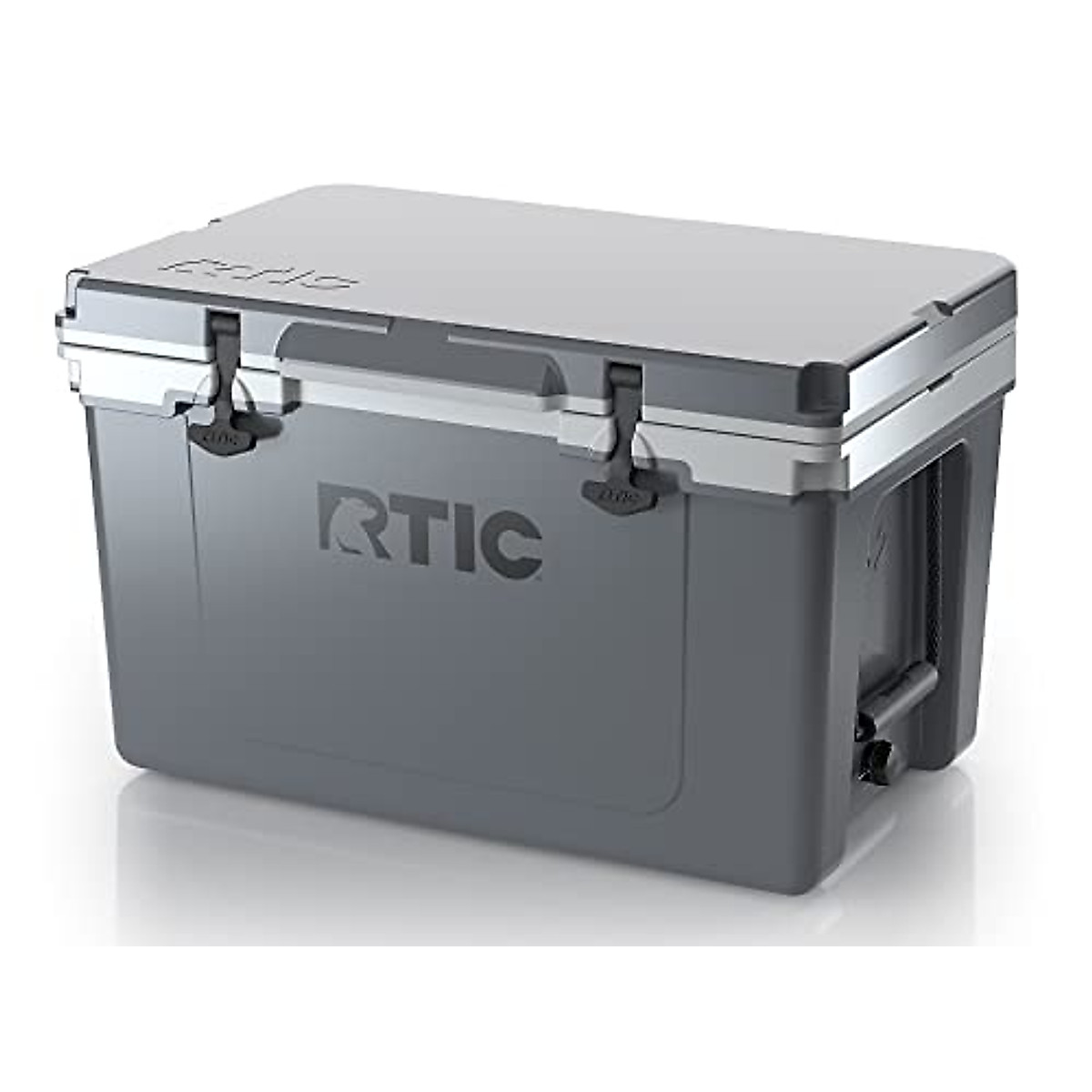 RTIC Ultra-Light 52 Quart Hard Cooler Insulated Portable Ice Chest Box for Beach, Drink, Beverage, Camping, Picnic, Fishing, Boat, Barbecue, 30% Lighter Than Rotomolded Coolers, Dark Grey & Cool Grey