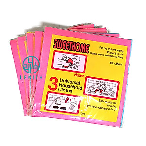 LENITH [15 Packs] German Universal Household Color Dish Cloths (3 Colors, 15ea) Machine Washable Super Absorbent, Drying Eco-Friendly Non-Woven Fabric Kitchen Cleaning Cloth