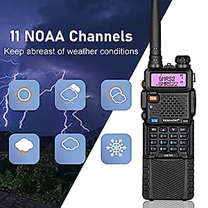 TIDRADIO GM-5R GMRS Radio, Two Way Radio GMRS Repeater Capable, with 3800mAh Battery, Dual Band Scanning Receiver and NOAA Weather & Alarm GMRS Handheld Radio(2 Pack)
