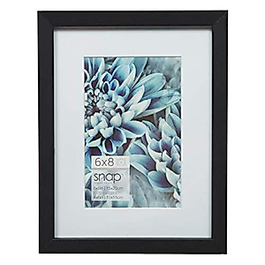 Snap 05FW1803 Wall Mount Mat Picture Frame, 6 inches x 8 inches, Black