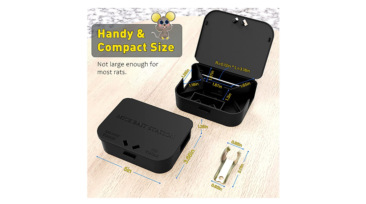 6-Pack Keyless Mouse Stations for Indoor & Outdoor Use