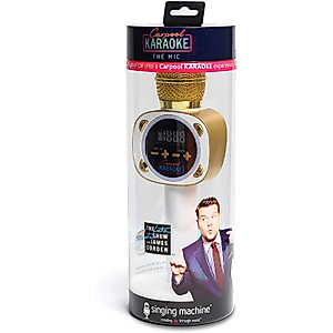 Singing Machine Official Carpool Karaoke, The Mic, Bluetooth Microphone for Cars, White (CPK545) (Renewed)