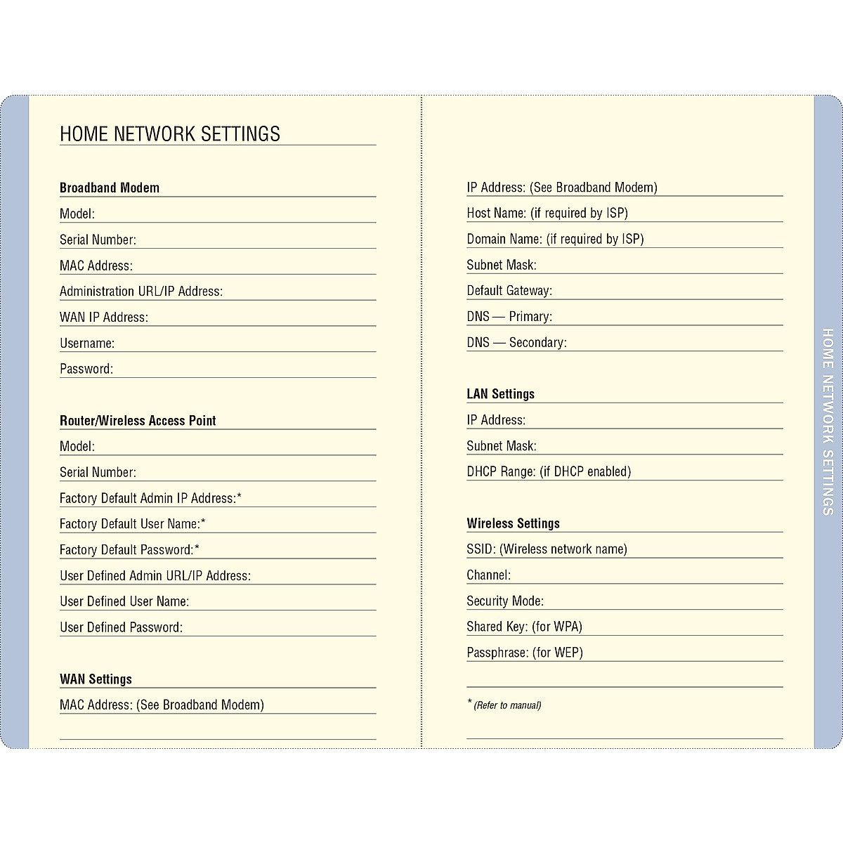 Blue Agate Internet Address & Password Logbook (removable cover band for security)