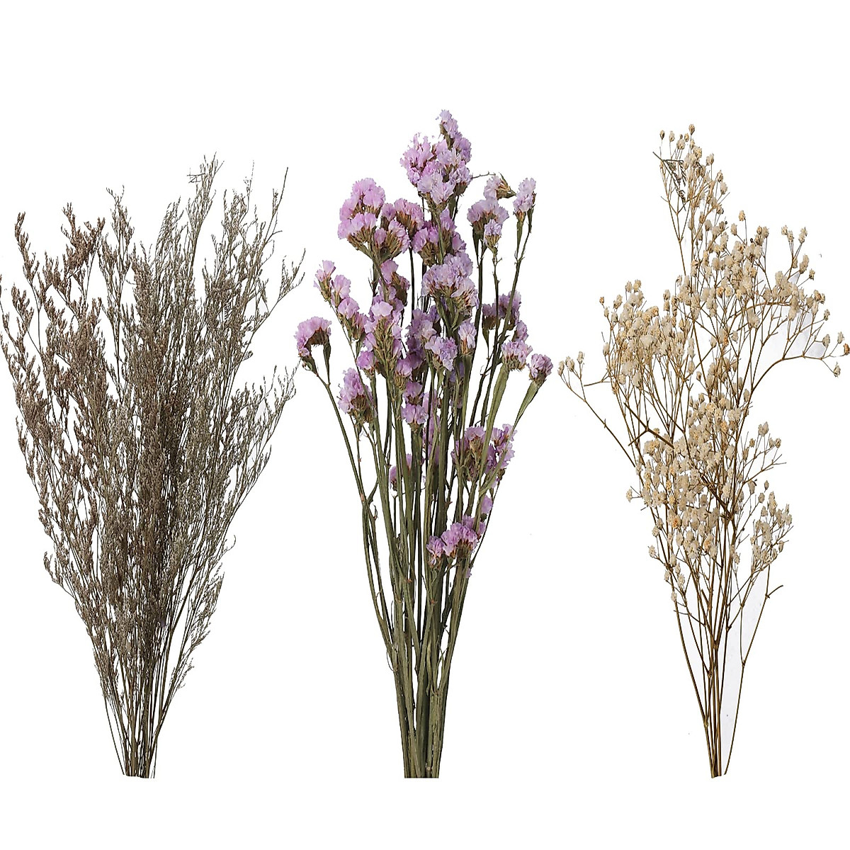 GTIDEA Natrual Dried Flowers Bouquet Dried Babys Breath Flowers with Lavender Dried Floral Arrangements for Farmhouse Wedding Home Table Office Garden Decor (17 Inch)