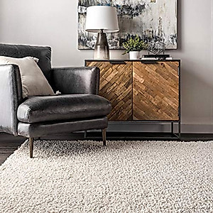 nuLOOM Clare Solid Shag Area Rug, 3' x 5', White