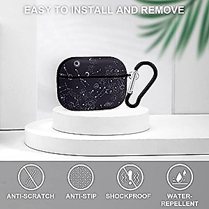 YouTary Stars Moon Planet Space Galaxy Universe Pattern Airpods pro 3 CaseCover with Keychain, Apple AirPod Cover Shockproof Protective Wireless Charging Headset Accessories