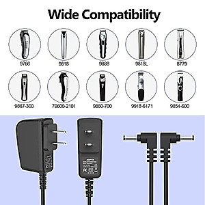 3.7V Power Adapter Charger for Wahl 9818L 9818 9854l 9876l Shaver Groomer Clipper, 9854-600 97581-405 9867-300 79600-2101 97581-1105 Replacement Trimmer Power Supply Cord for Wahl