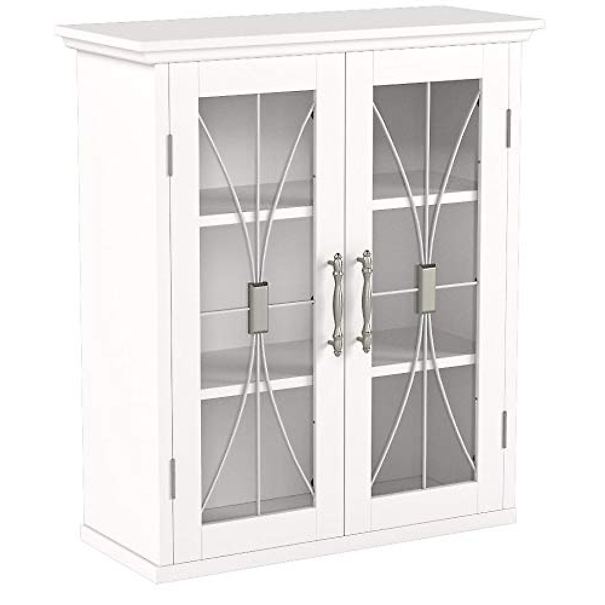 Teamson Home Delaney 20.5 in. x 24 in. 2-Door Removable Wooden Wall Cabinet with Adjustable Shelves for Storage Solutions in Bathrooms, Kitchens, Laundry Rooms, Home Offices, White