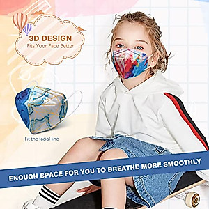 Cute KN95 Face Masks for Kids 50 Pack 5 Layers Breathable Children Safety Respirator Multicolor Cup Dust Disposable Child KN95 Mask