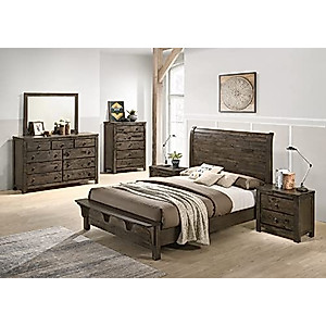 Roundhill Furniture Pavita Sleigh, Queen, Classic Gray