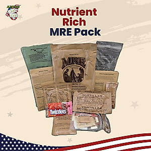 U.S. Meal Ready to Eat (Variety Pack of 12) – Nutritional Emergency Food Rations - Freeze Dried Food w/Flameless Heaters, Entree, Side Dishes, & More - MRE Kit for Emergency Survival, Hunting, & More