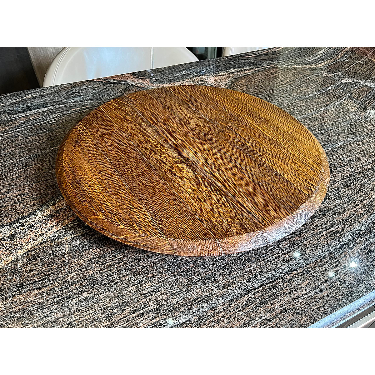 Bordeaux-Barrel Rotating Lazy Susan Server 22"