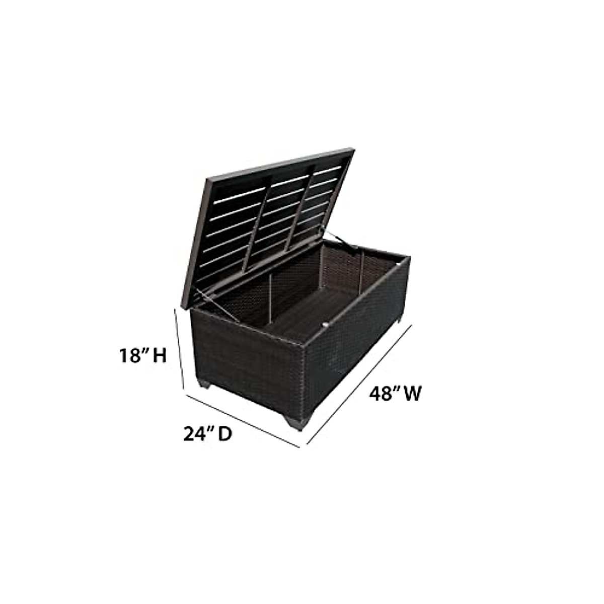 TK Classics Barbados 17 Piece Wicker Outdoor Sectional Seating Group with Storage Coffee Table and Club Chairs, Grey