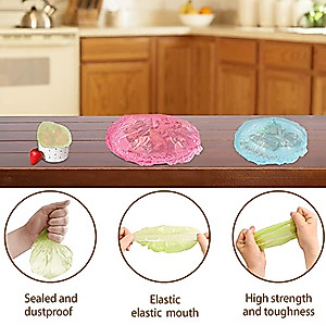 Fresh Keeping Bags 80pcs 4 Szie Reusable Stretch Plastic Wrap Bowl Covers Food Storage Covers Preserving Lids for Fruit Vegetable Meat Preservation