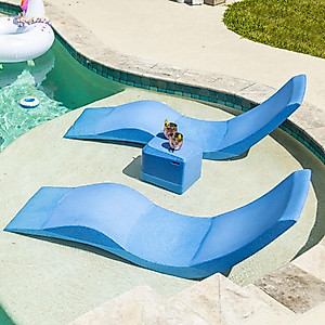 Aqua Outdoors - in-Pool Chaise Lounger - Pool & Sun Shelf Lounge Chair - Designed for Water Depths Up to 9” - Compatible with All Pool Types - Poolside & Sun Deck Tanning - Set of 2 - Coral Reef