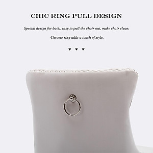 JETEAGO Bar Stools Set of 4, Velvet Upholstered Bar Stool for Kitchen Island, Counter Stools with Nailhead Trim, Beige