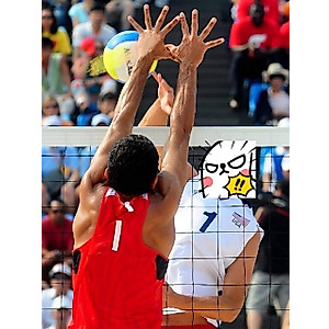 Professional Volleyball Net Outdoor with Aircraft Steel Cable, Heavy Duty Volleyball Net for Backyard, 32x3FT Portable Volleyball Net for Pool Schoolyard Beach, Badminton/Pro Volleyball Net Set