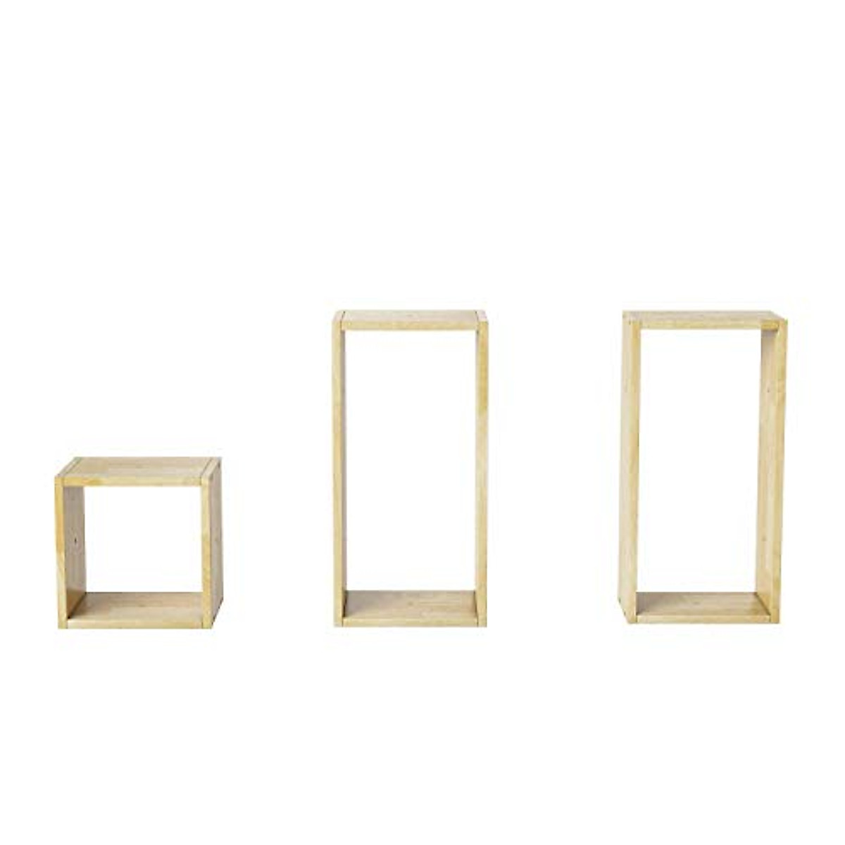 Domesis Modern 7 Block Wood Shelving Set in Natural