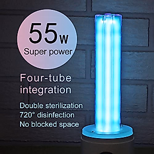 COTTON KNIGHT, UV Light Sanitizer, 55W UVC Germicidal Lamp, Air and Surface Sterilization, Kills 99.99% Germ Mites Molds, Room/Bathroom/Basement up to 750 sqft, 1Y Warranty (Pink with Ozone)