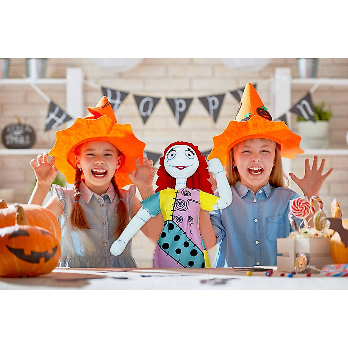 illuOKey Sally Plush Doll, Nightmare Moon Plush of Sally, Premium Animated Stuffed Doll Nightmare Before Christmas Toys Inspired, Cute Sally Baby Doll for Pumpkin King Plush Collectors, 20-inch