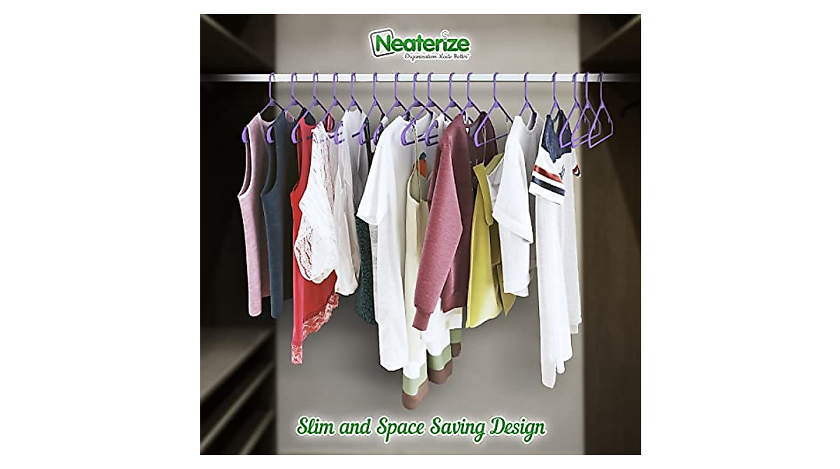 Heavy Duty Purple Plastic Clothes Hangers - 40 Pack