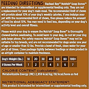 Rachael Ray Nutrish Soup Bones Dog Treats, Beef & Barley Flavor, 6 Bones