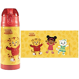 Daniel Tiger 13 oz Insulated Water Bottle with Latching Lid - Easy to Use for Kids - Reusable Spill Proof & BPA-Free, Keeps Drinks Cold for Hours, Fits in Lunch Boxes & Bags, Fun XMAS Gift for School