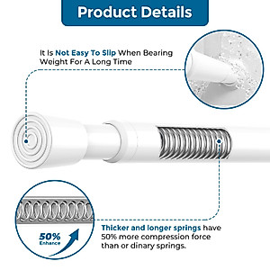 AIZESI 2pcs Spring Tension Rods Adjustable 26 to 39 inch Tension Curtain Rod Small Tension Rod No Drilling Expandable Spring Loaded Curtain Tension Rod,Suitable for Doors and Windows 28 to 36 inch