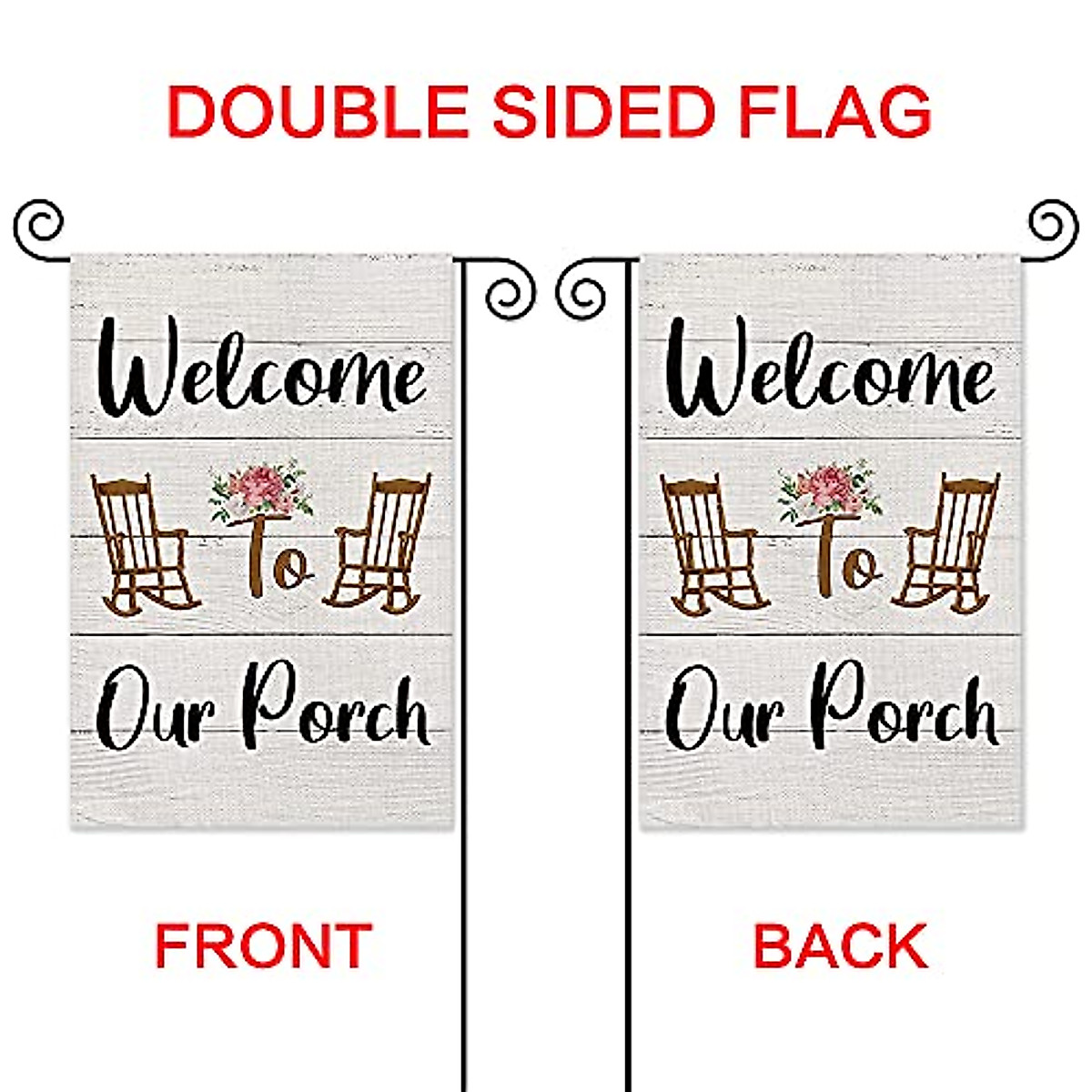 AGMdesign Welcome to Our Home Garden Flag, Double Sided Waterproof Burlap Yard Flag Seasonal Summer Outdoor Decoration 12.5 x 18 Inch