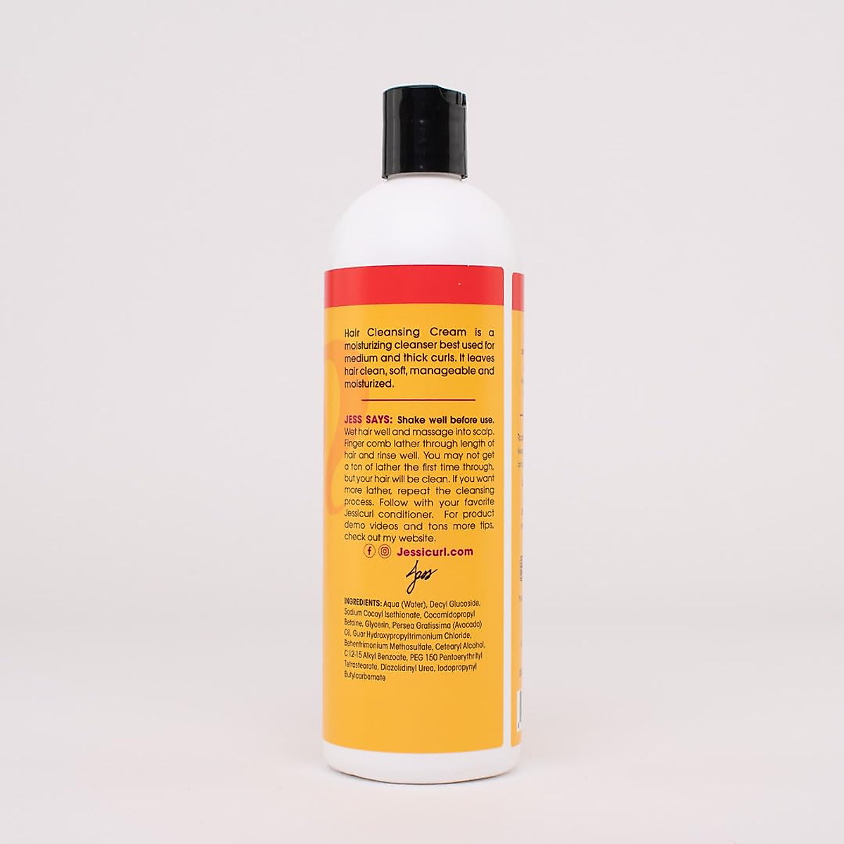 Jessicurl, Hair Cleansing Cream, No Fragrance, 16 Fl oz. Moisturizing Shampoo for Curly Hair, Sulfate Free Shampoo for Dry Hair