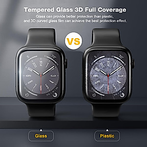 Tempered Glass Screen Protector Compatible with Apple Watch (45mm)