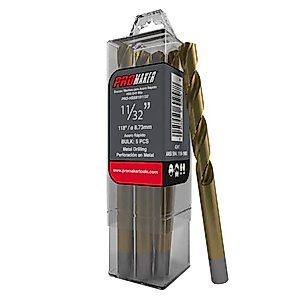 PROMAKER HSS Tip Metal Drill Bits 11/32 inch (5 PCs) for Metal, Steel, Cast Iron, Wood and Plastic 4241 PRO-HSSB191132