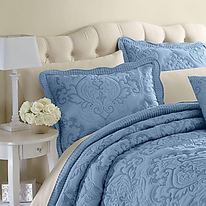 BrylaneHome Bedding Lightweight All Season Modern Amelia Quilted Damask Oversized Ultra Soft Bedspread - Full, Honey Gold