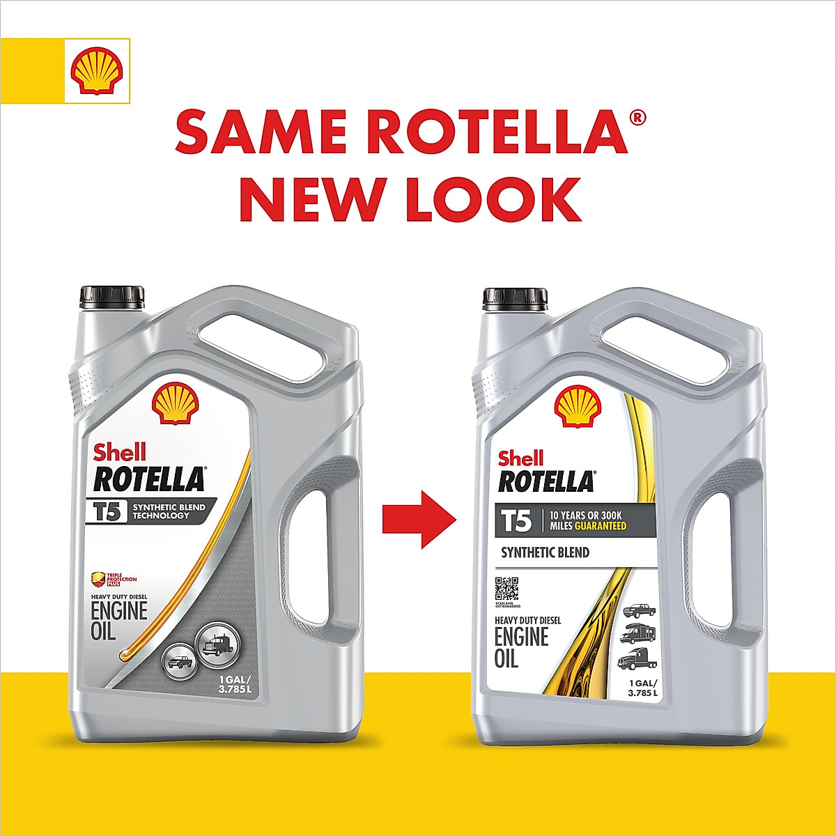 Shell Rotella T5 Synthetic Blend 15W-40 Diesel Engine Oil, 1 Gallon