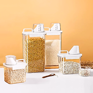 NBILIC Cereal Containers Storage Cereal Dispenser For Pantry Organization BPA Free Food Containers With Lid, Meal Rrep Containers Reusable (L-8PCS)