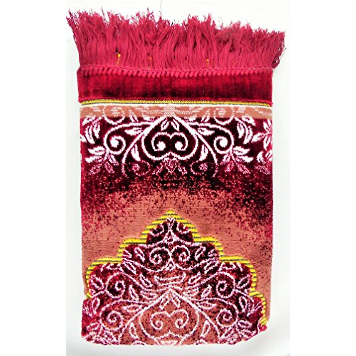 International Goods Depot Muslim Pray Rug Namaz Sajadah Mat Series (Dodya Thick Gold-Maroon 45" x 27")