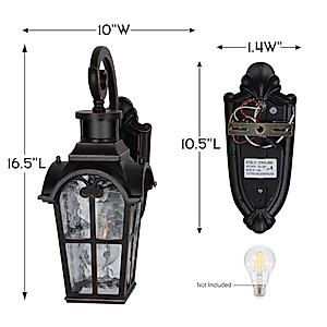 PARTPHONER Motion Sensor Outdoor Lights Fixture Wall Mount, Dusk to Dawn Outdoor Porch Lighting Black Roman Exterior Light Fixtures Outside Wall Sconce Lantern for House Garage Patio Entryway Doorway