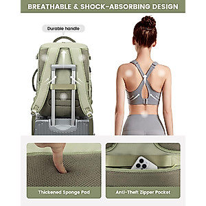 LOVEVOOK Laptop Backpack Purse for Women Waterproof Teacher Nurse Bag, 17.3 Inch Work Laptop Bag with USB Port, Business Travel Computer Backpack, Large College Bookbag, Beige-Khaki