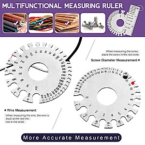 Swpeet 7Pcs 10 Inch Scratch Wire Brush Welding Hammers Slag Removal Tool with Metal Sheet Thickness Gauges, 8 Inch Welding Plier and 10 Inch Welding Chipping Hammer with Steel Coil Spring Handle