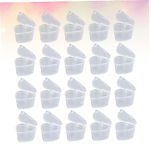 CORHAD 25 pcs Heart Shape Transparent Storage Boxes with Lids Sundries Organizer Sealing Case for Jewelry Candy and Items