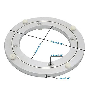 Dailydanny Aluminum Heavy Duty Lazy Susan Rotating Turntable Bearing Swivel Plate Hardware for Dining-Table (8 inch)