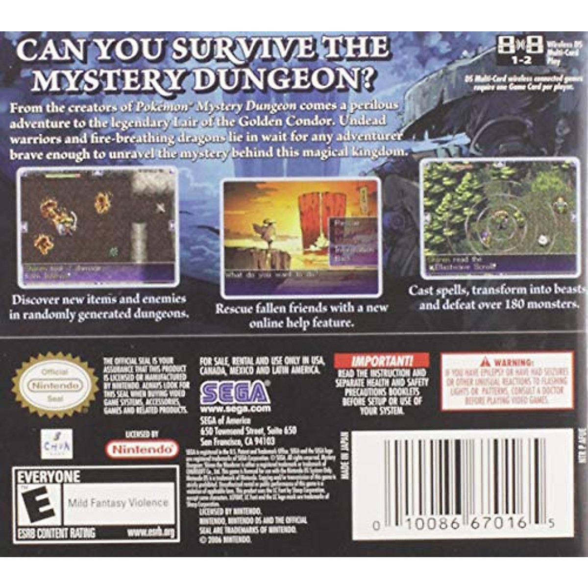 Mystery Dungeon Shiren the Wanderer - Nintendo DS