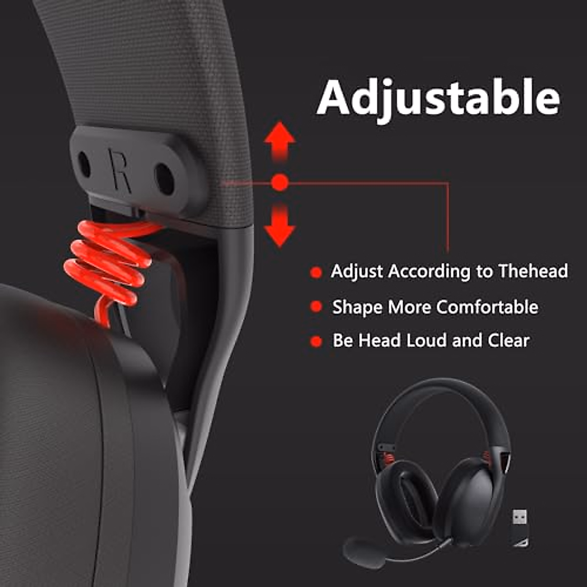 HZGAMER Bluetooth Wireless Gaming Headset - 40MM Drivers Lightweight Over-Ear Headphones, Lightspeed 2.4GHz Wireless Headset Compatible with PC, PS4, PS5, Nintendo Switch, Mobile (Pink)