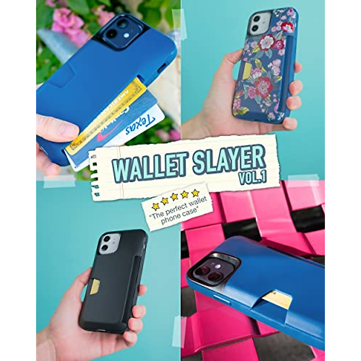Smartish iPhone 12/12 Pro Wallet Case - Wallet Slayer Vol. 1 [Slim + Protective] Credit Card Holder (Silk) - Black Tie Affair