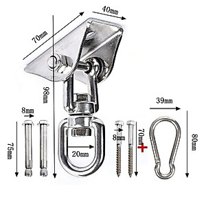 Uouteo Heavy Duty Swing Hanger - 1000 LB Capacity 360°Rotate Ultra Durable Hooks Hammock Hanging Kit Accessories for Punching Bag, Suspension Strap, Wooden Concrete Set, Hanging Chair