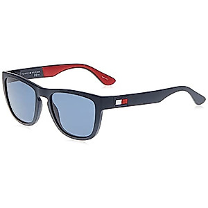 Tommy Hilfiger Men's TH1557/S Square Sunglasses, Blue & Red & White, 54 mm