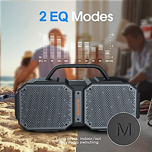 BUGANI Bluetooth Speakers, M83 Speaker IPX6 Waterproof Portable LargeWireless Speaker,Bluetooth 5.2, 60W Big Power, 24H Playtime,Suitable for Family Gatherings and Outdoor Bluetooth Speaker Black