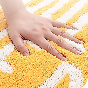 Flocking Fruit Lemon Shape Rug Home Entrance Mat Bedroom Bathroom Door Non-Slip Carpet Absorbent Foot Mat - Lemon, 18.1"x29.9"