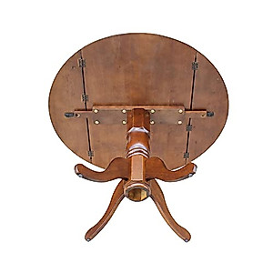 International Concepts Round Dual Drop Leaf Pedestal Table, Espresso, 42"