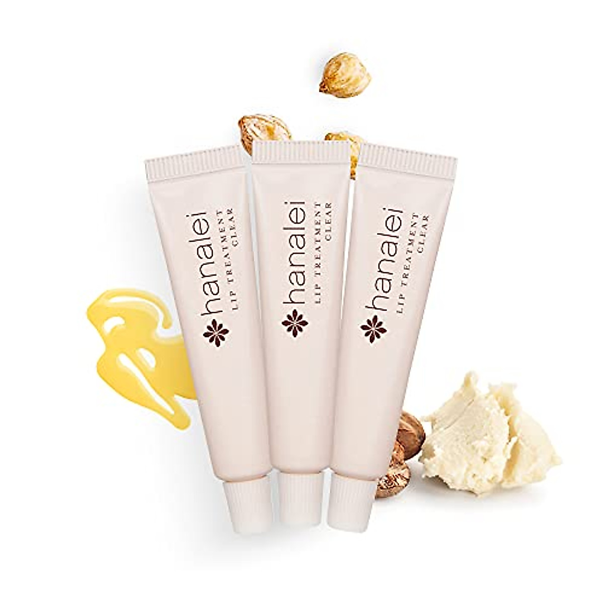 Cruelty-Free and Paraben-Free Lip Treatment to Soothe Dry Lips by Hanalei – Made with Kukui Oil, Shea Butter, Grapeseed Oil – Made in USA – Clear Travel-Size 3 Pack (5ml/5g/0.17oz x 3 tubes)